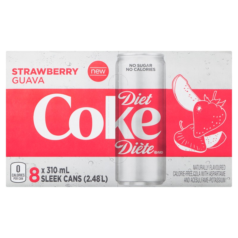 Coke Diet Strawberry Guava 8 x 310 ml - Voilà Online Groceries & Offers