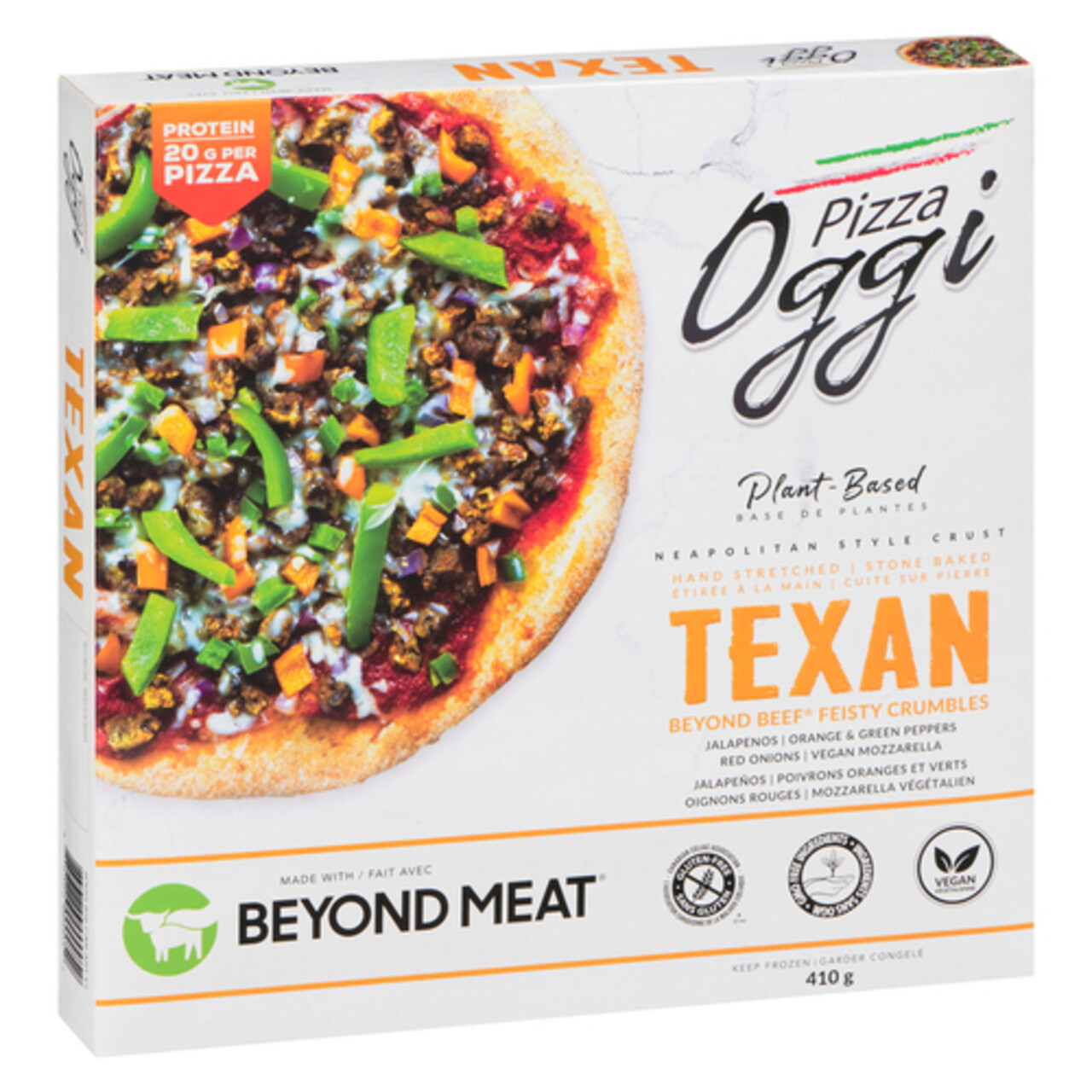 Oggi Plant-Based Frozen Pizza Texan Beyond Meat 410 g - Voilà Online ...