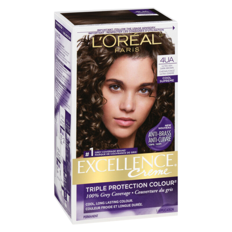L'Oreal Hair Colour Excellence Creme 4UA Ultra Ash Dark Brown 1 Box ...