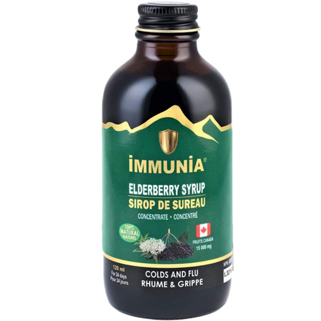 Immunia Organic Syrup Elderberry 120 ml - Voilà Online Groceries & Offers