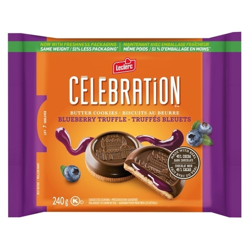 Leclerc Celebration Dark Chocolate Cookies Blueberry Truffle 240 g ...