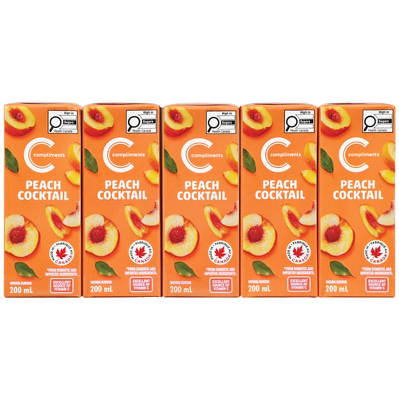 Compliments Juice Cocktail Peach 10 x 200 ml - Voilà Online Groceries ...