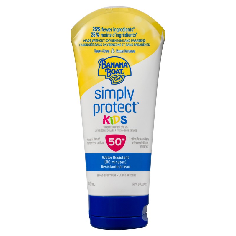 Banana Boat Simply Protect Kids Sunscreen Lotion Mineral Based SPF 50 ...