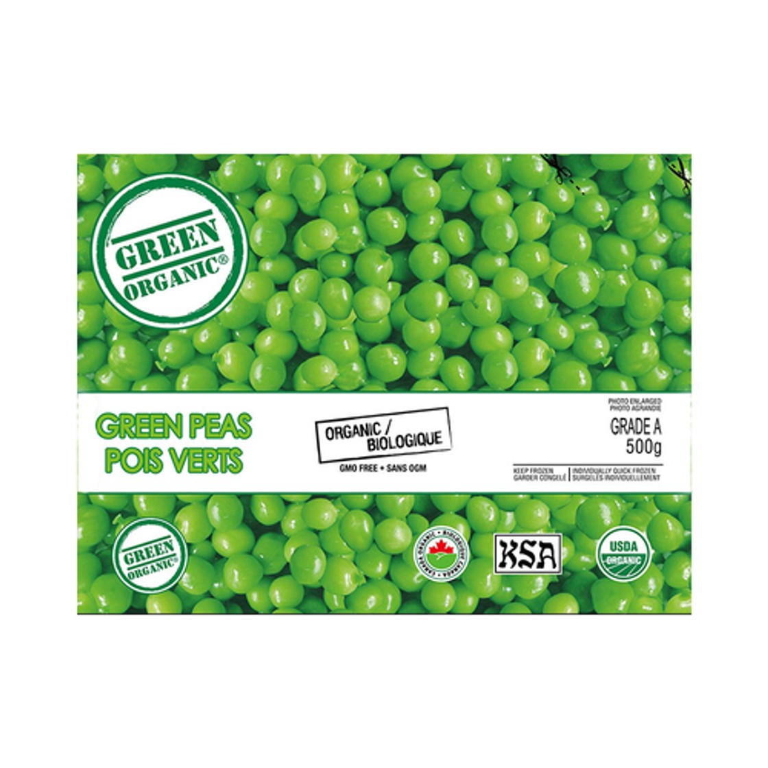 Green Organic Frozen Peas Green 500 g - Voilà Online Groceries & Offers
